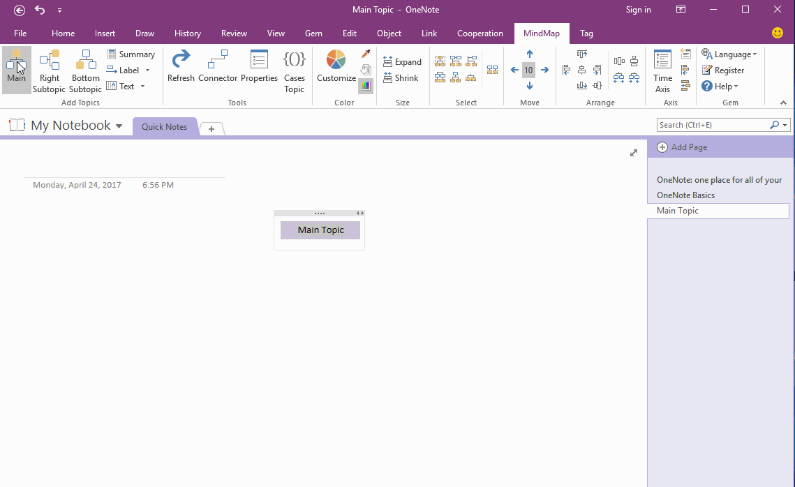 How To Create Vertical Text Topic In OneNote Mind Map Office OneNote 