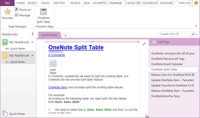 How To Sync Onenote Favorites With Skydrive Office OneNote Gem Add Ins