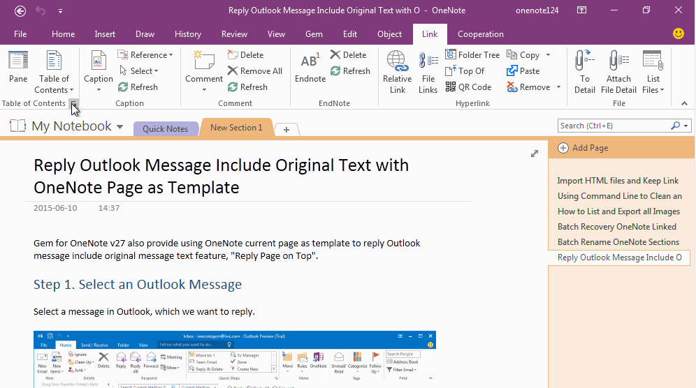 Create Table Of Contents Of Headings For OneNote And Add Label Top Of