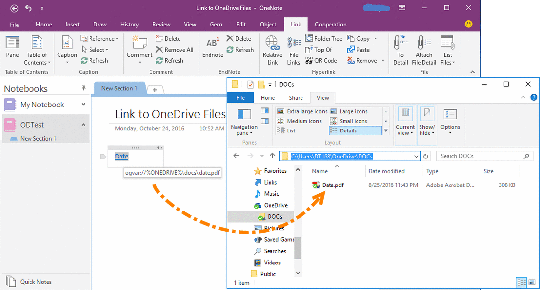 How To Create Links To Files Saved In Local OneDrive Libraries In