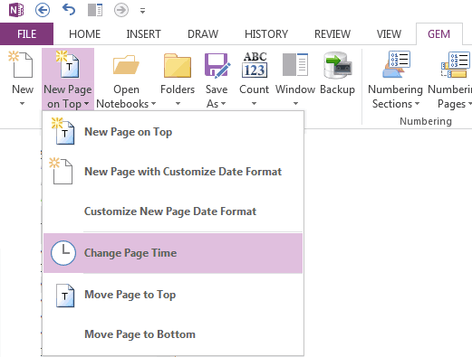 OneNote Change Full Page Date And Time Office OneNote Gem Add Ins