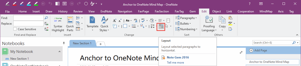 Convert Selected Paragraphs Vertical To Horizontal In OneNote Office 