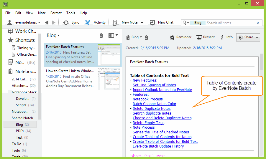 How To Create Table Of Contents For Bold Text In Evernote Office 