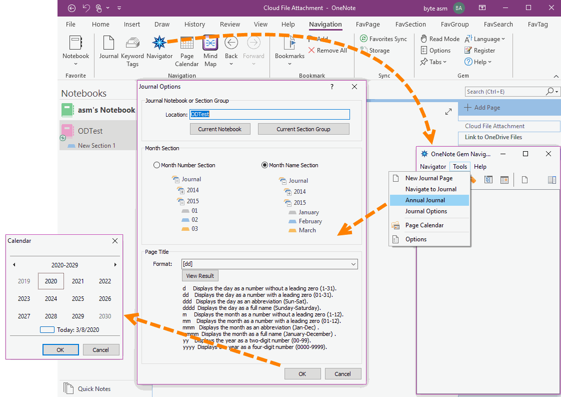 EXE Create OneNote Annual Journal Template Year Section Group 