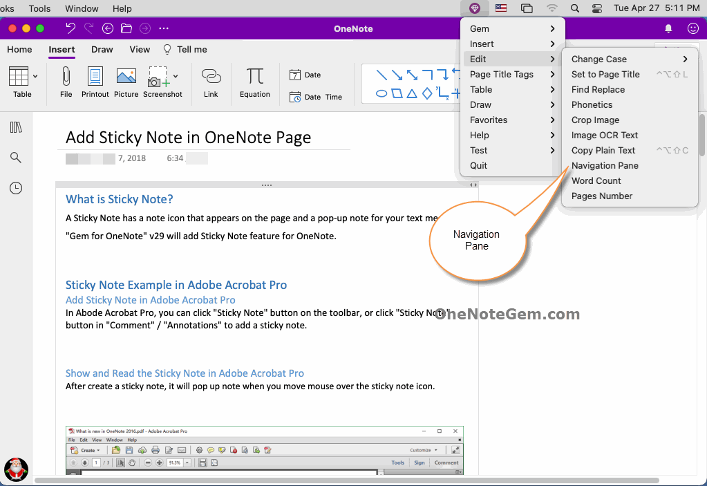 Mac Use The Navigation Pane In OneNote To Quickly View And Jump To Headings Office OneNote 