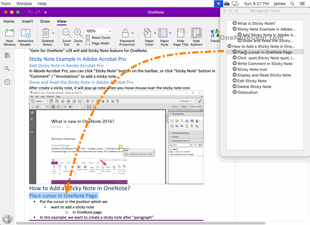 Mac Use The Navigation Pane In OneNote To Quickly View And Jump To 