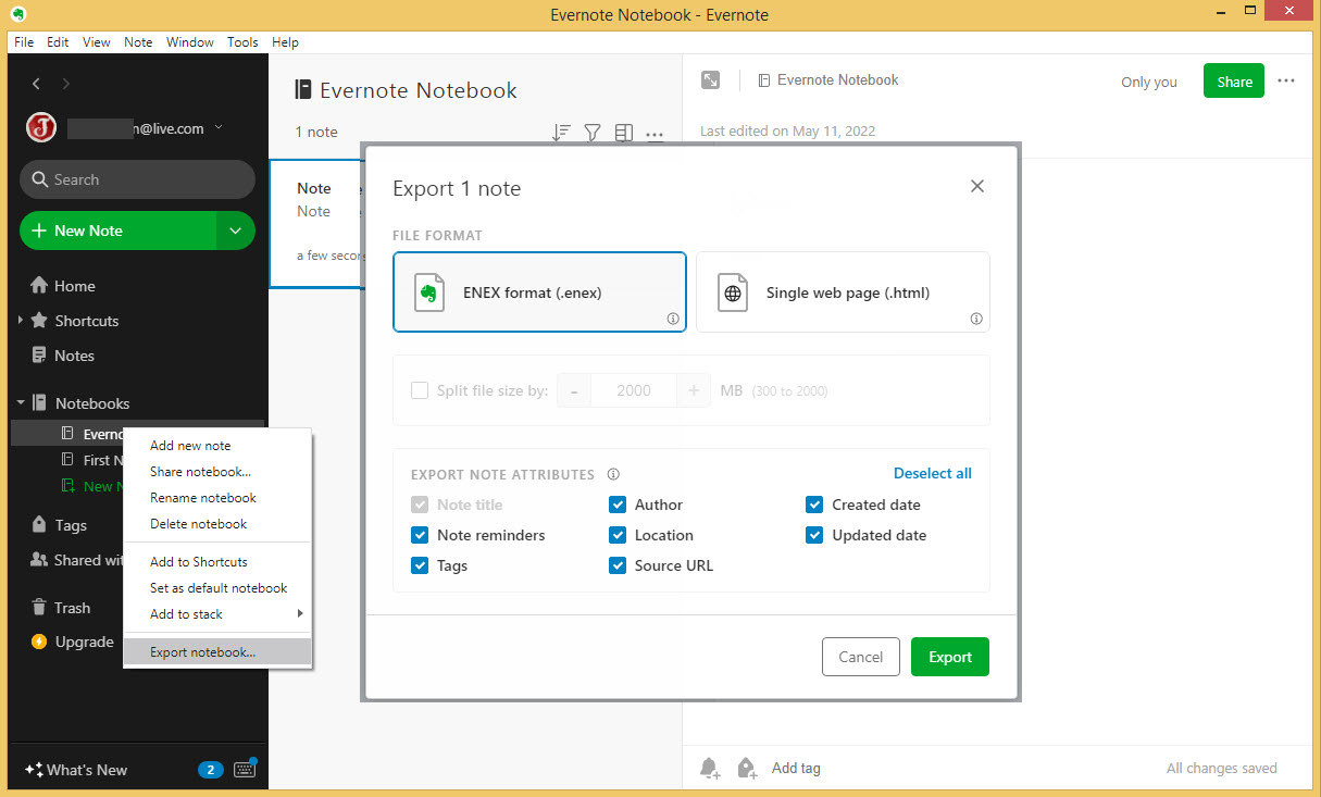 Import Evernote Enex Files To OneNote Office OneNote Gem Add Ins