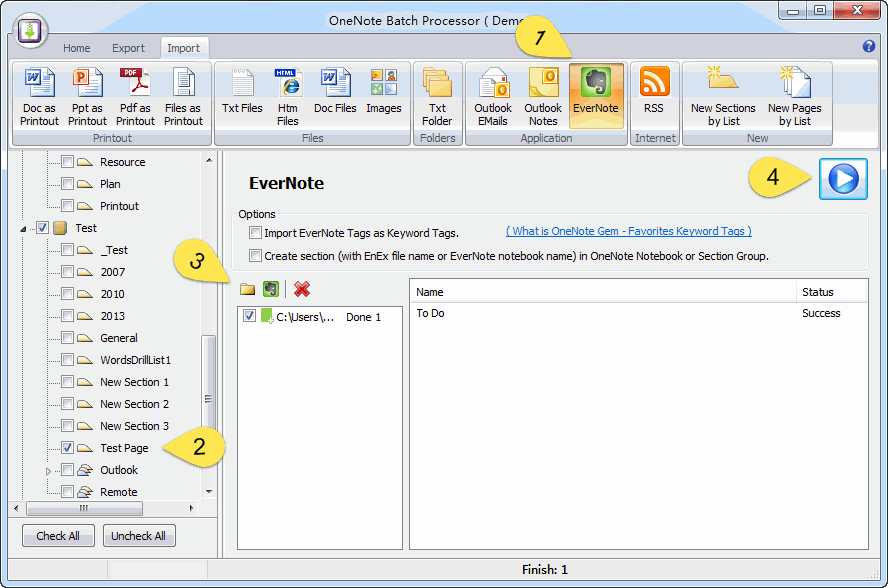 Transfer EverNote To do Checkbox To OneNote Office OneNote Gem Add Ins