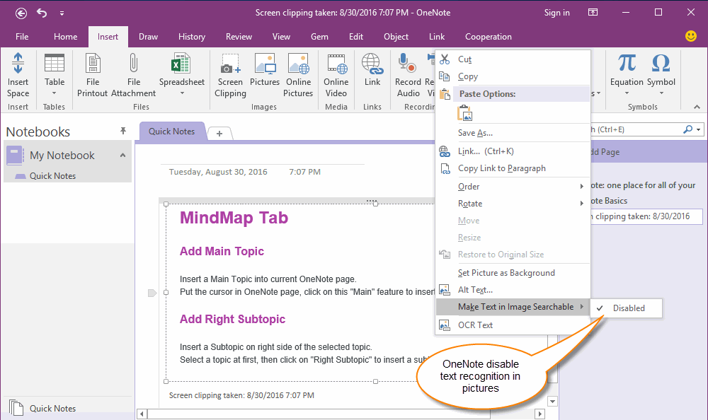 How To Enable Text Recognition In Pictures In OneNote Office OneNote