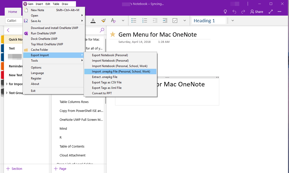 How To Import Onepkg File Into OneNote For Windows 10 Office OneNote 