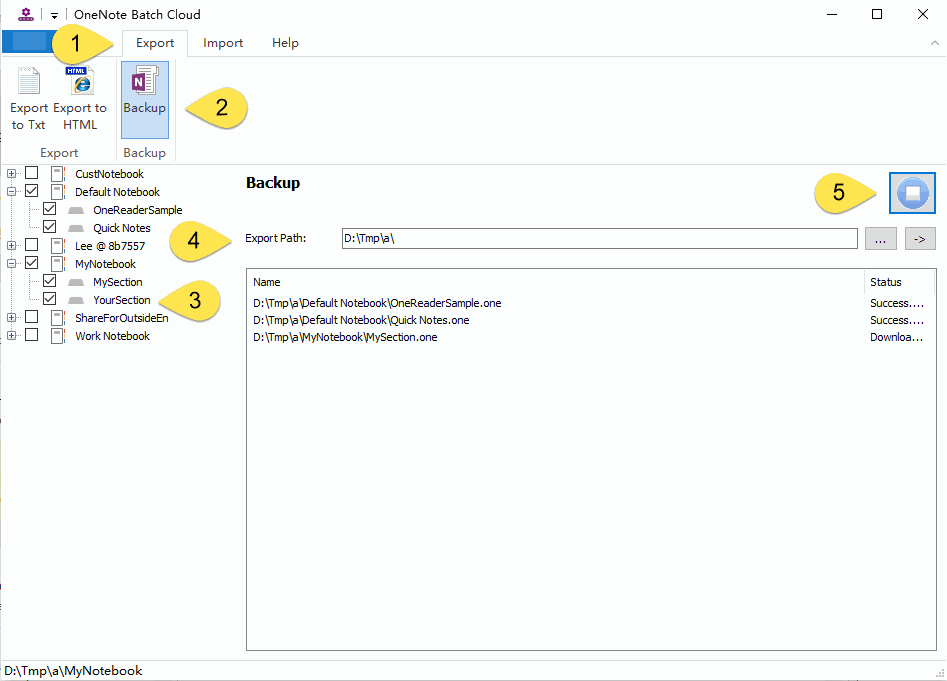 How to Backup Multiple Sections without Windows OneNote installed ...