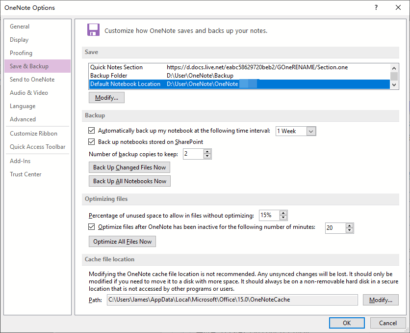 OneNote Has Set A New Default Notebook Location Why Is It Still Empty 