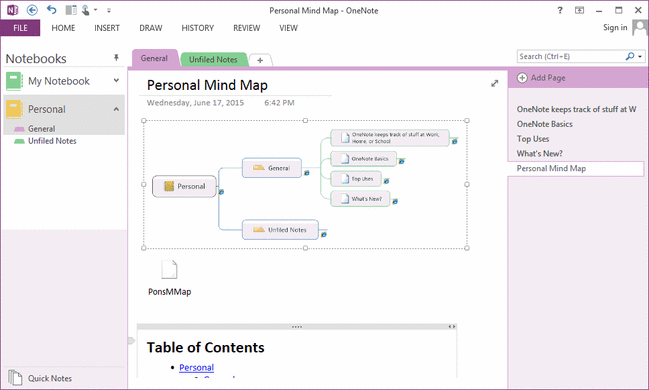 Pons For MindManager And OneNote Office OneNote Gem Add Ins